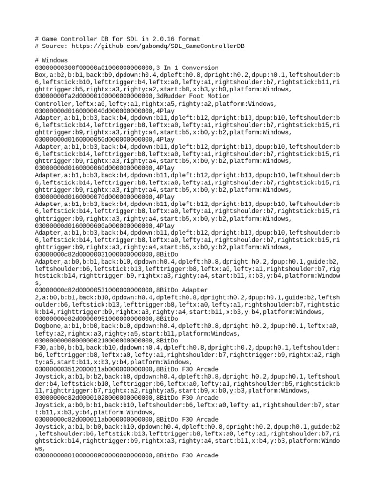 Game Controller DB | PDF | Computing | Personal Computing