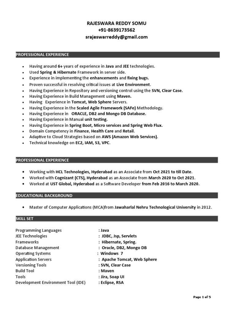 Rajeswara Reddy | PDF | Spring Framework | Databases