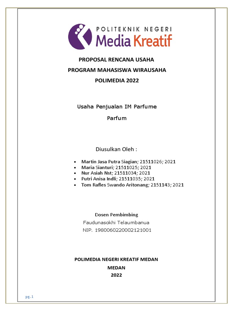 Proposal Usaha Penjualan IM Parfum | PDF | Bisnis | Seni