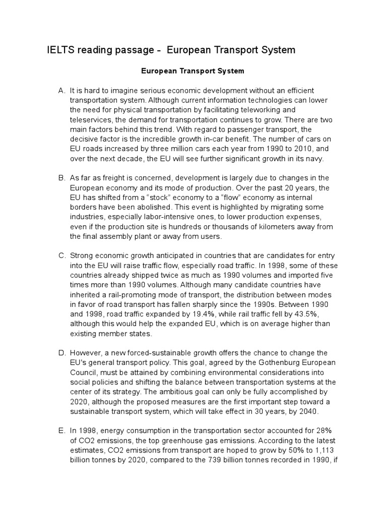 Ielts Academic Reading Practice Test 4 E828d410c1 | PDF | Transport ...