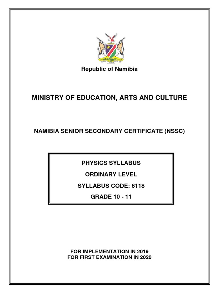 NSSCO Physics Syllabus | PDF | Velocity | Momentum