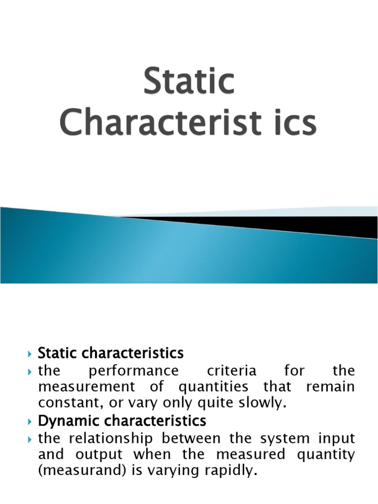Understanding Static and Dynamic Measurement Characteristics | PDF ...