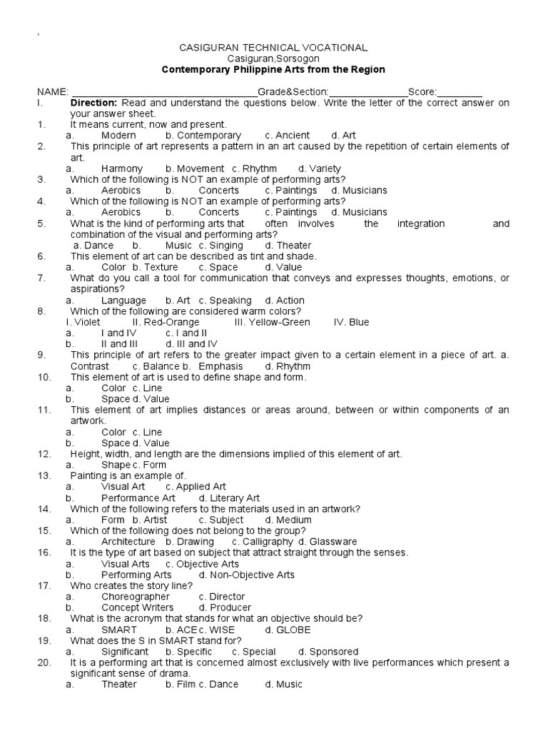 Nat Reviewer Cpar | PDF | The Arts | Dances