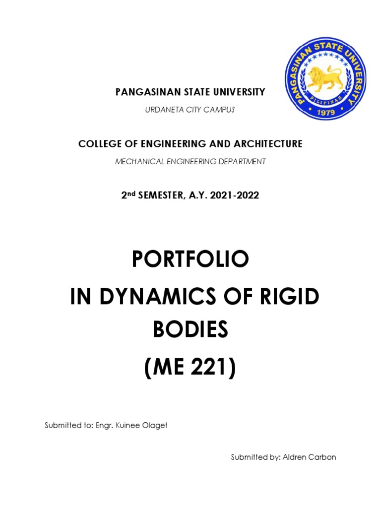 Dynamics of Rigid Bodies Portfolio | PDF | Acceleration | Euclidean Vector Dynamics of Rigid Bodies Portfolio | PDF | Acceleration | Euclidean Vector