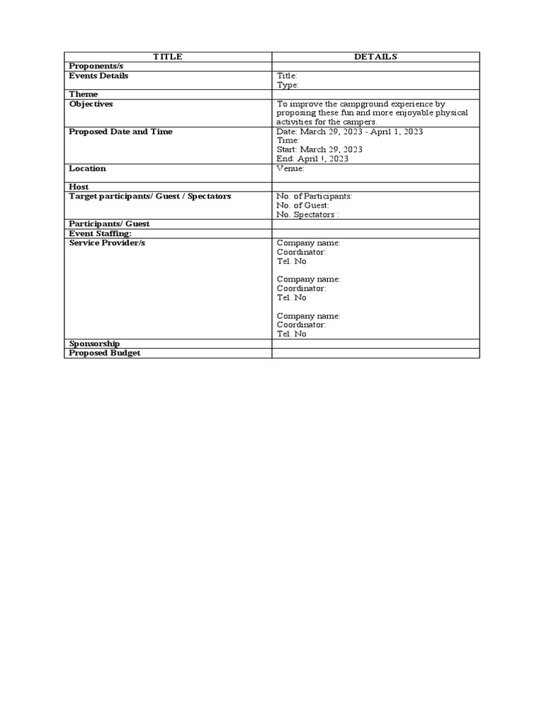 Student Acitivity Proposal | PDF