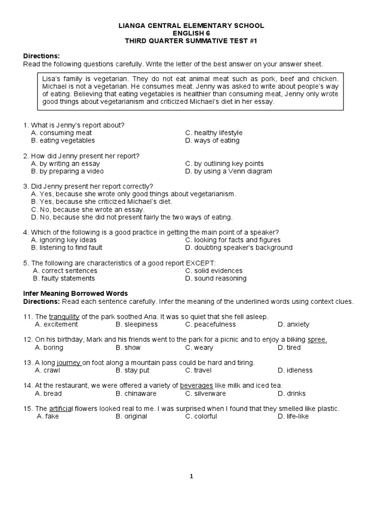 English 6 Q3 St 1234 Final Ak Pdf Media Bias Learning