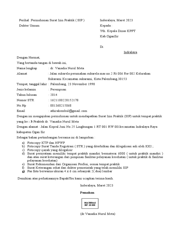 Surat Permohonan | PDF