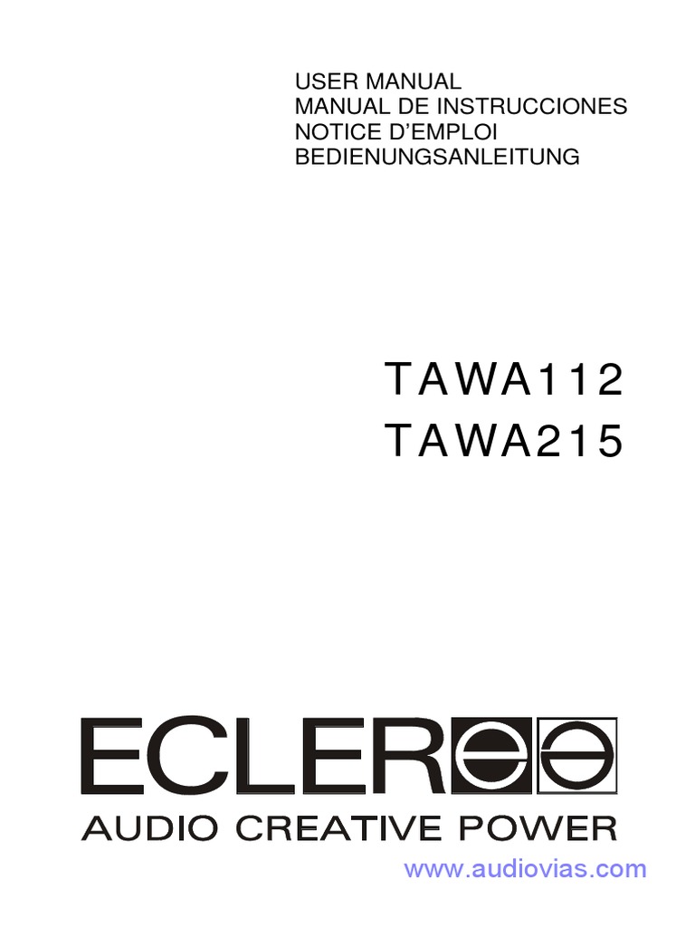 Ecler Tawa112 215 Manual de Usuario | PDF | Equalization (Audio) | Amplifier