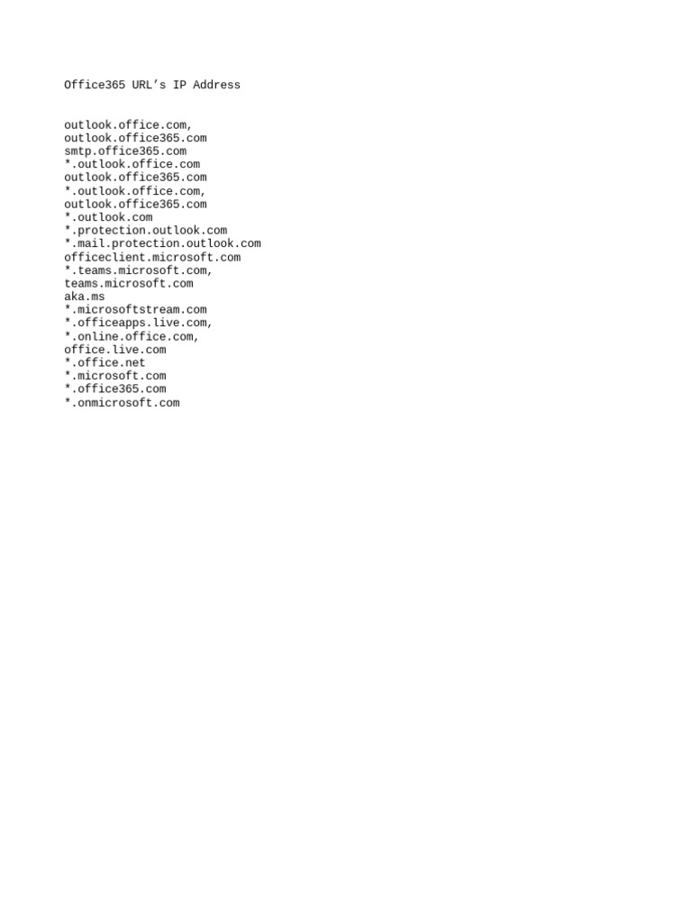 Microsoft O365 Address | PDF