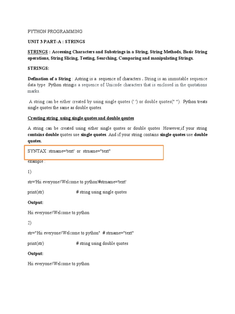 Python Unit 3 Pdf String Computer Science Boolean Data Type 6830