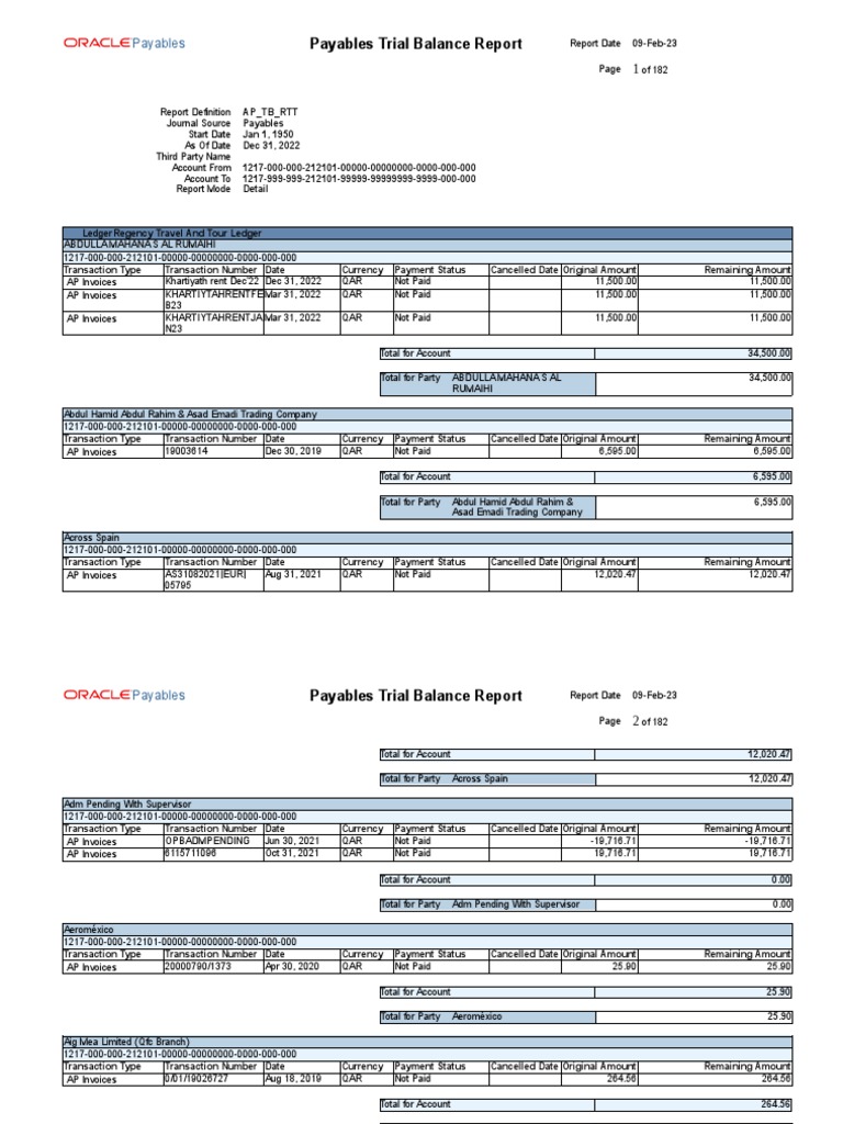 Accounts Payable Trial Balance 060223 | PDF | Accounts Payable | Accounting