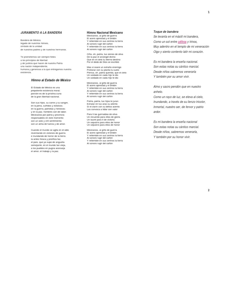 toque de bandera juramento himnos | PDF