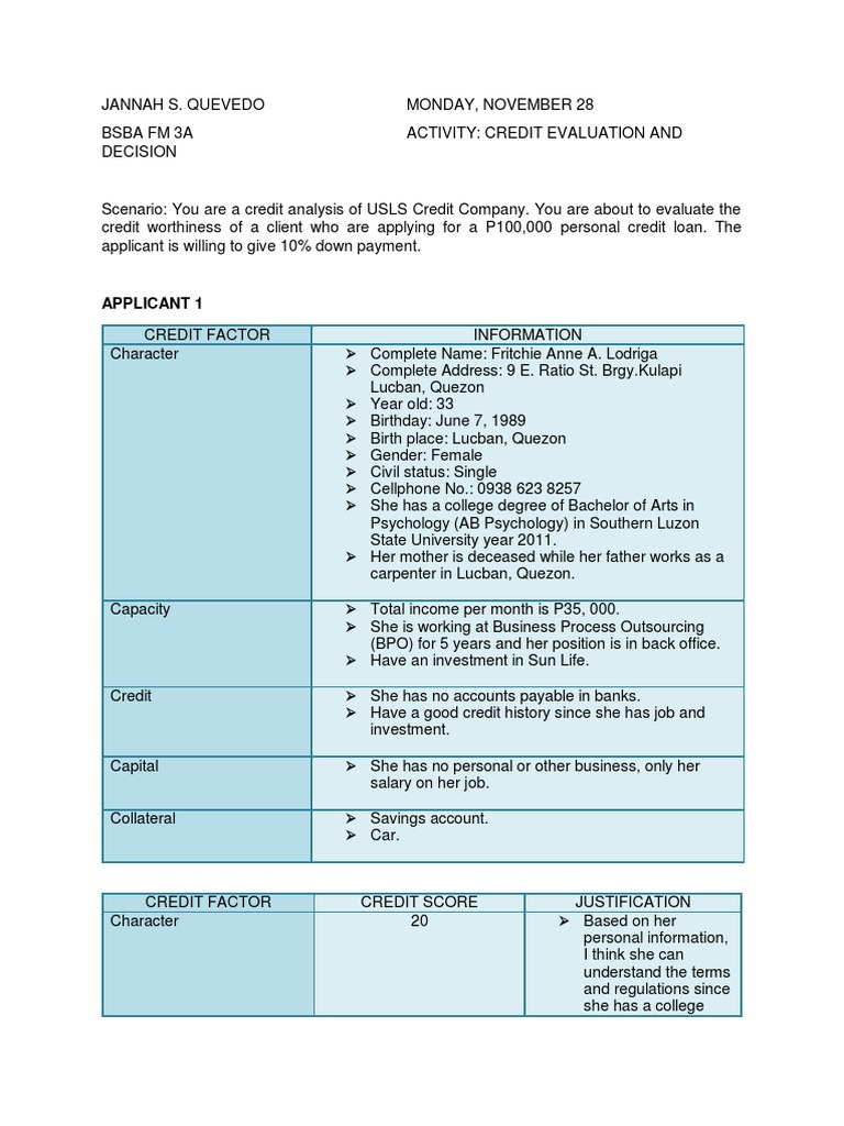 Credit Evaluation and Decision | PDF | Credit | Finance & Money Management