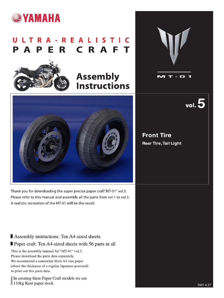 Realistic Papercraft Motorcycle Guide | PDF | Adhesive | Scissors