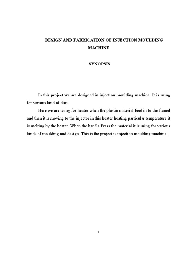 Design and Fabrication of Injection Moulding Machine | PDF | Gear | Deformation (Engineering)