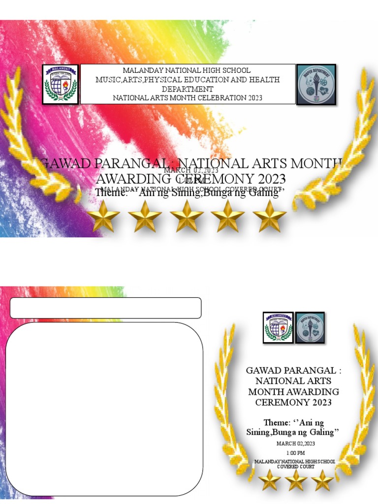 National Arts Month Awarding Ceremony Layout 2023 | PDF