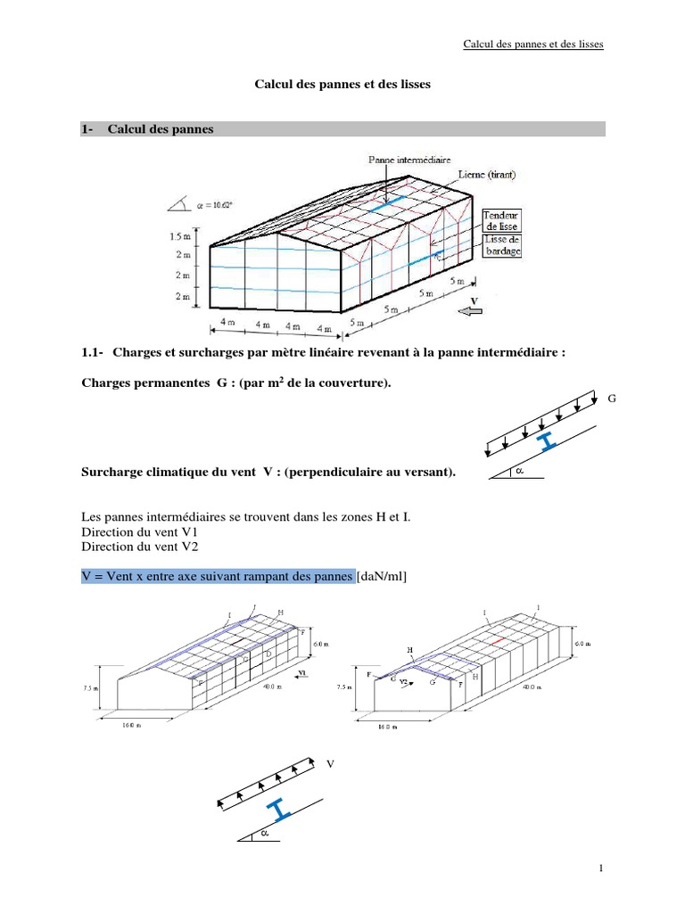 Calcul des pannes et lisses en toiture | PDF | Flambage | Résistance ...