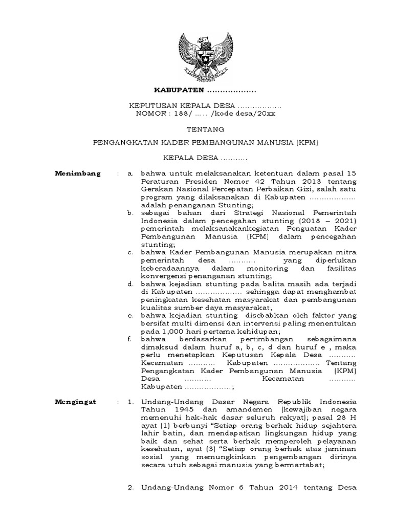 Contoh SK KPM | PDF | Ilmu Sosial