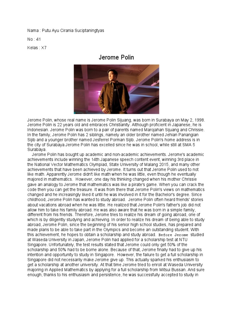 Bhs Inggris Jerome Polin | PDF