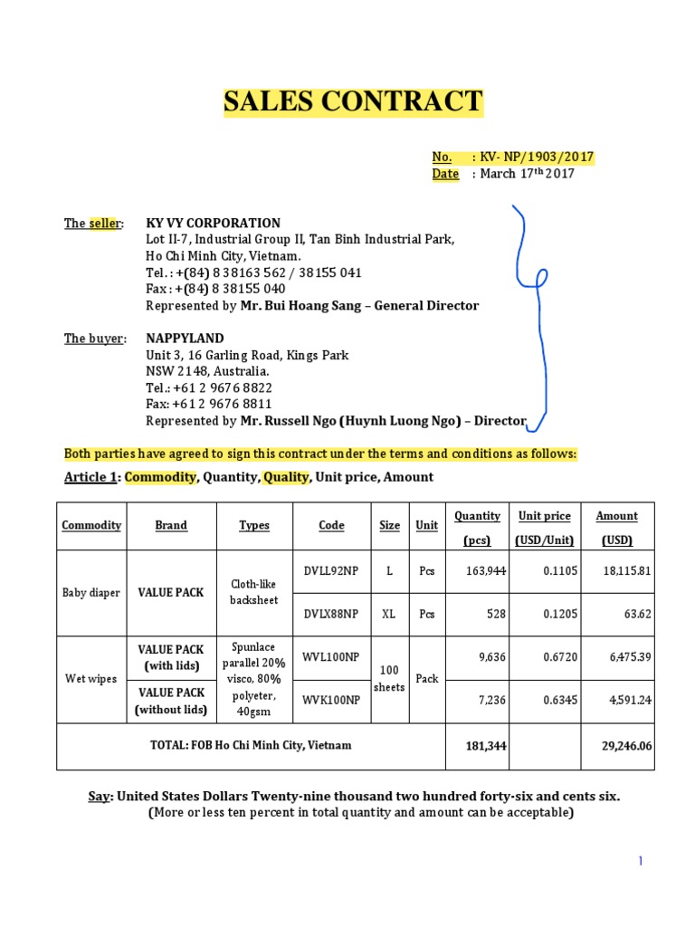 Contract Nappyland1903 | PDF | Business Law | Economies