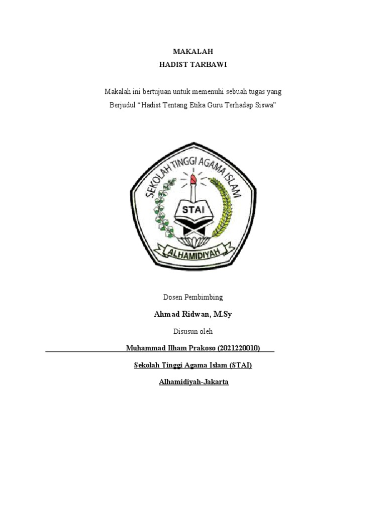 Tugas Makalah Hadist Tarbawi Ilham | PDF