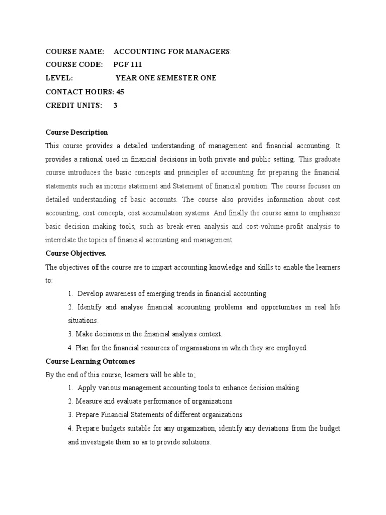 Accounting For Managers | PDF | Accounting | Management Accounting