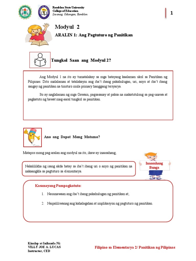 MODYUL 2 - Filipino Sa Elementarya 2 Panitikan NG Pilipinas | PDF