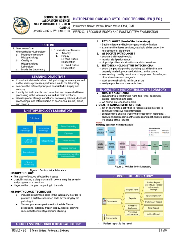 Histopath Lec - Week 4 - Topic 6 | PDF | Histopathology | Autopsy
