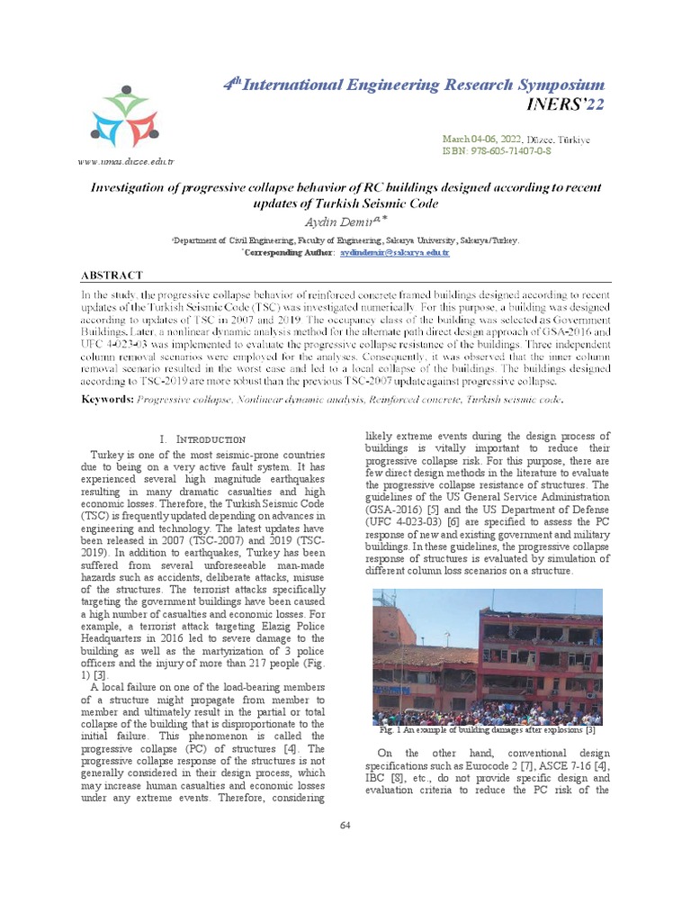 Investigation of Progressive Collapse Behavior of RC Buildings | PDF ...