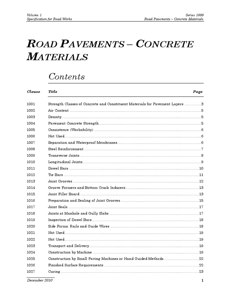 CC SPW 01000 02 | PDF | Concrete | Road Surface