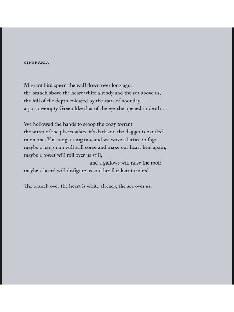 Paul Celan Poem 1 | PDF