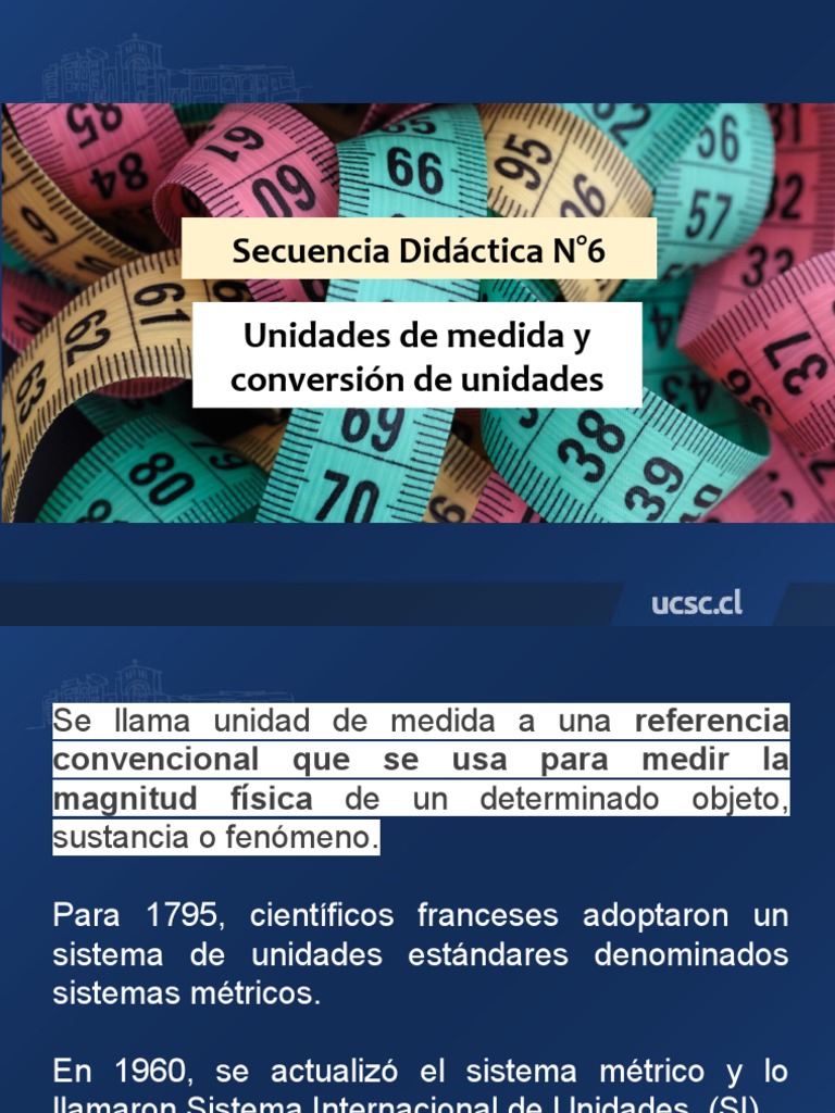 Secuencia Didáctica N°6 - Unidades de Medida y Conversión | PDF | Sistema Internacional de ...