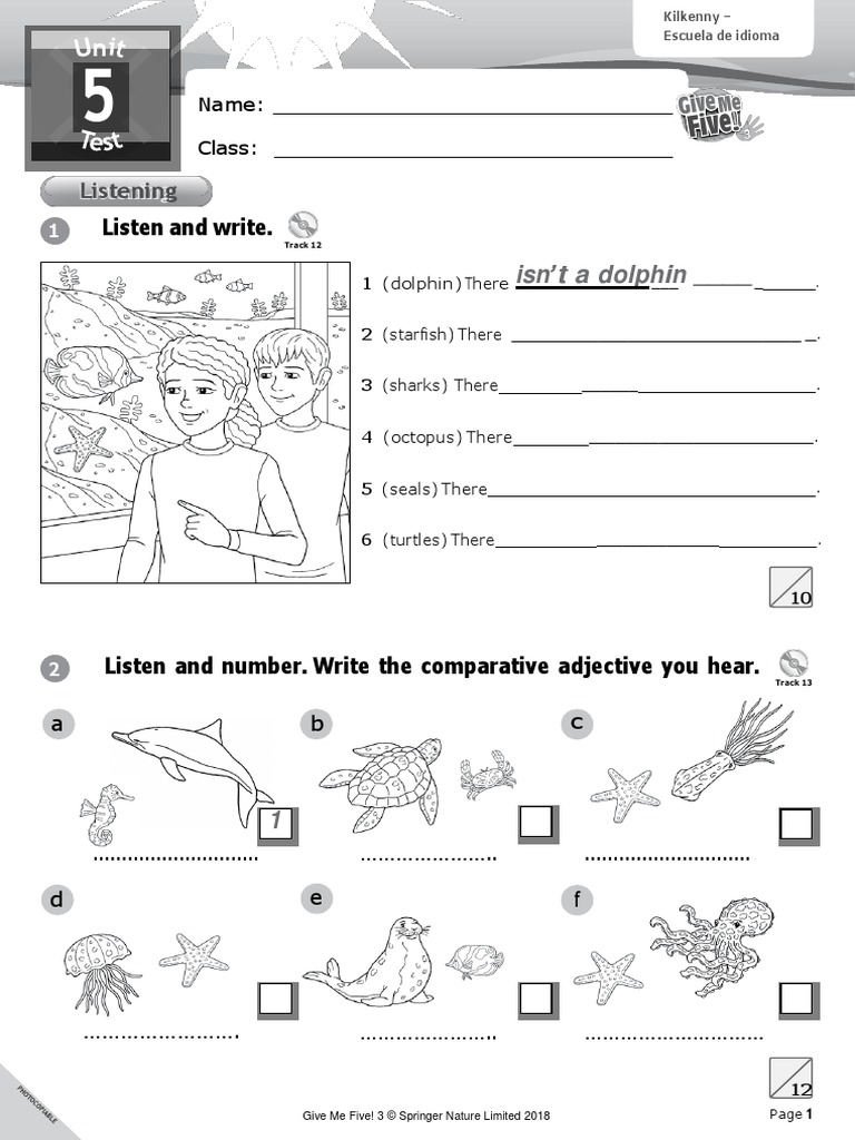 Unit 5 Test GMF 3 | PDF | Aquatic Animals | Marine Mammals