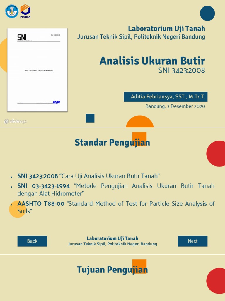 Analisis Ukuran Butir Tanah SNI 3423 | PDF