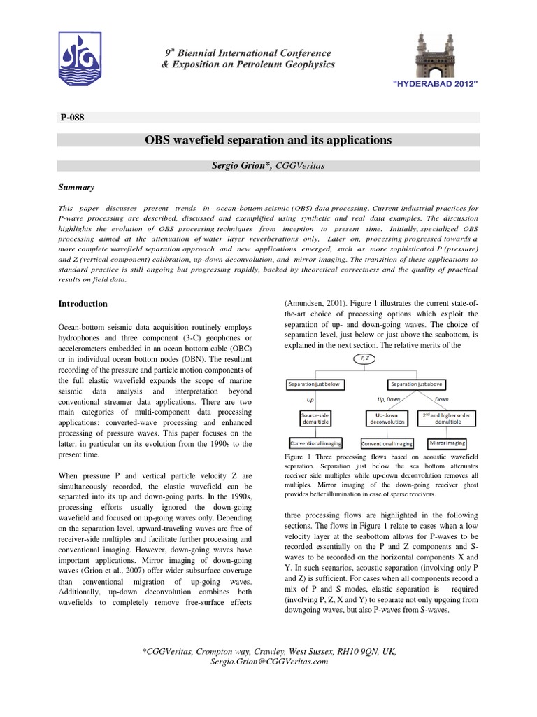 Wavefield Separation Grion2012 | PDF | Technology & Engineering Wavefield Separation Grion2012 | PDF | Technology & Engineering