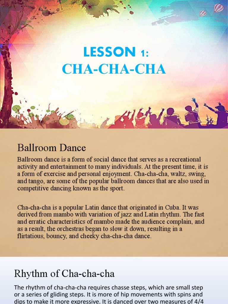 LESSON 1 Cha-Cha-Cha Quarter 3 | PDF | Ballroom Dance | Physical Exercise