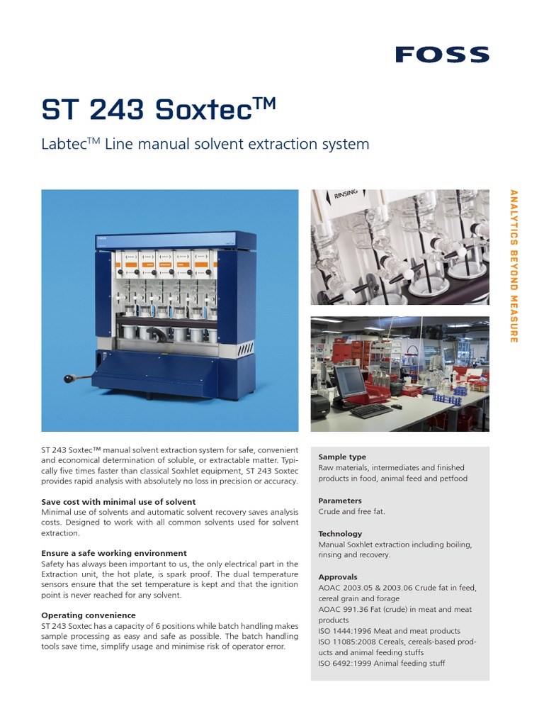FOSS Datasheet LabtecTM Line Manual Solvent Extraction System ST - 243 ...