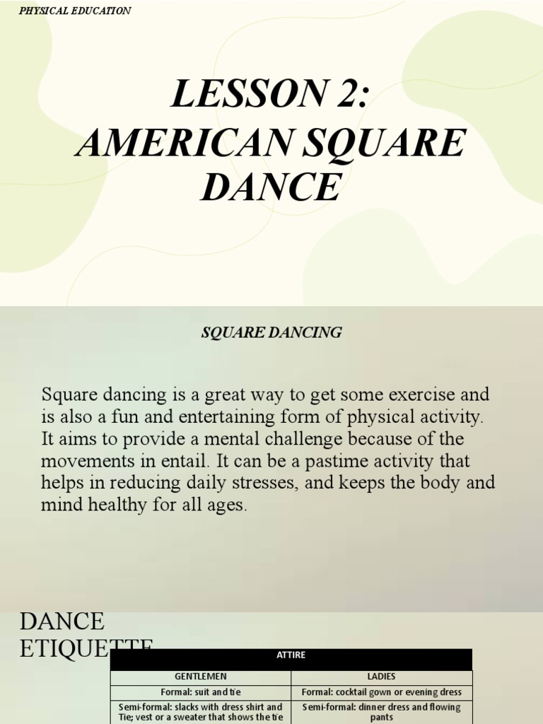 American Square Dance Lesson Guide | PDF | Clothing | Fashion
