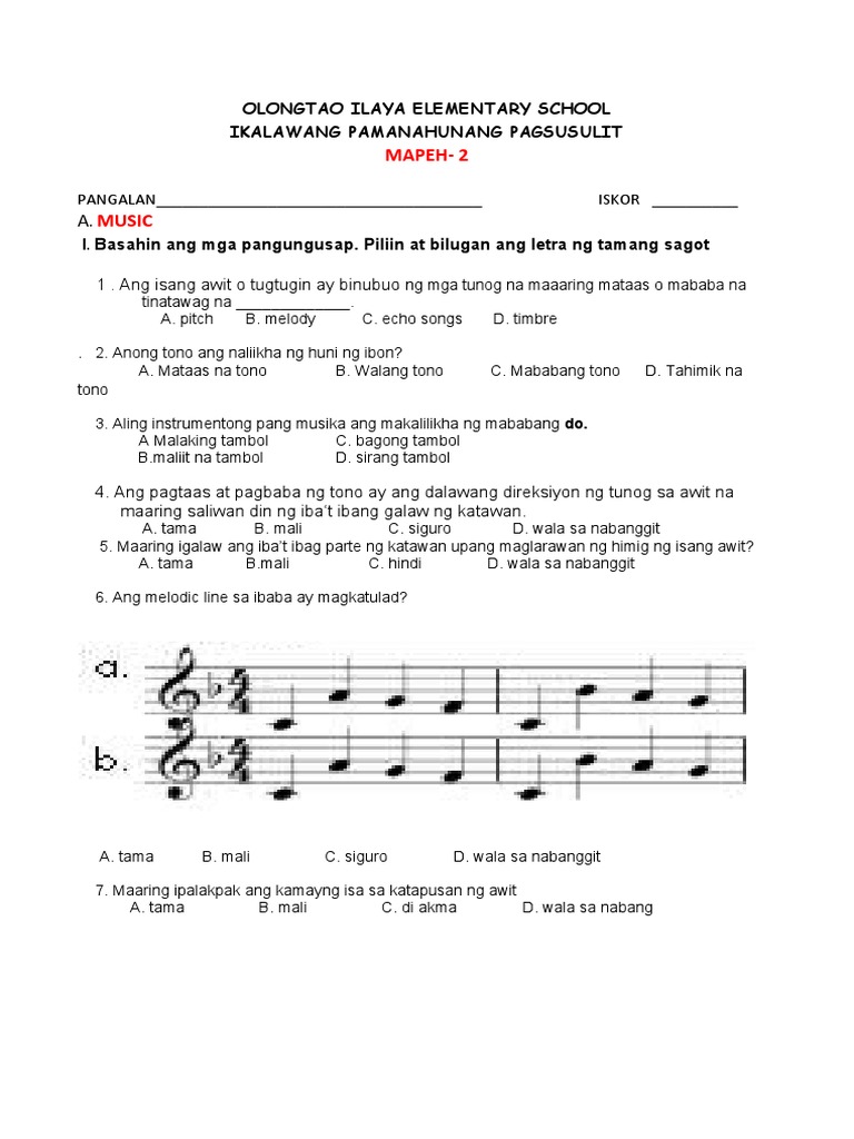 PT - Mapeh 2 - Q2 | PDF