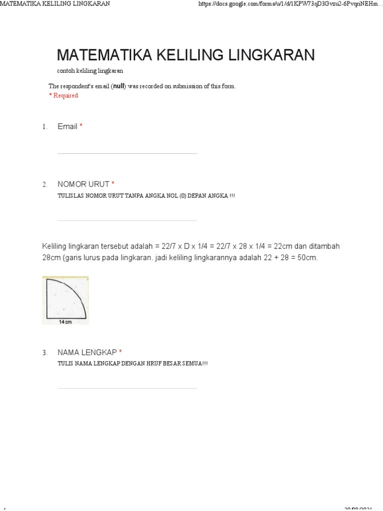 Matematika Keliling Lingkaran | PDF