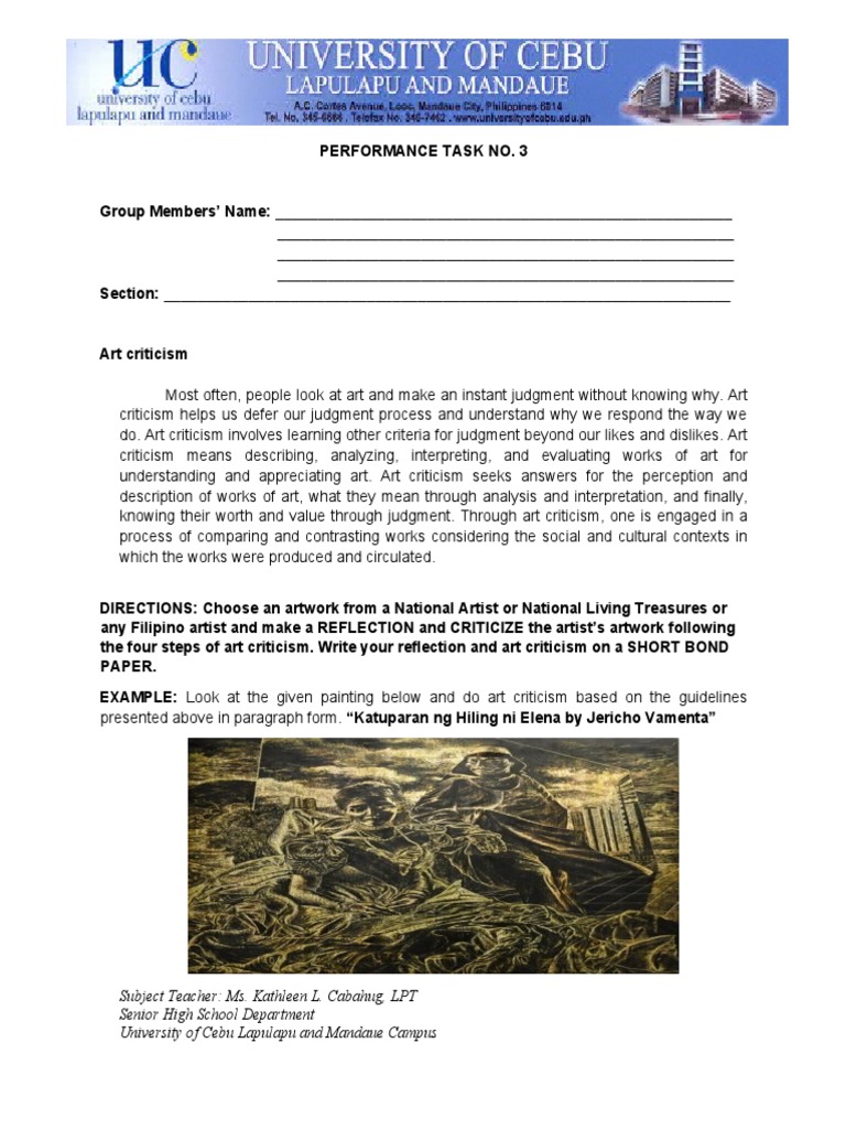 Art Criticism Pdf Psychological Concepts Cognition
