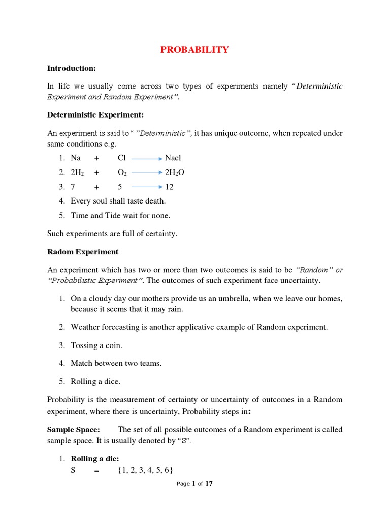 CHAPTER 15 Probability | Download Free PDF | Experiment | Randomness