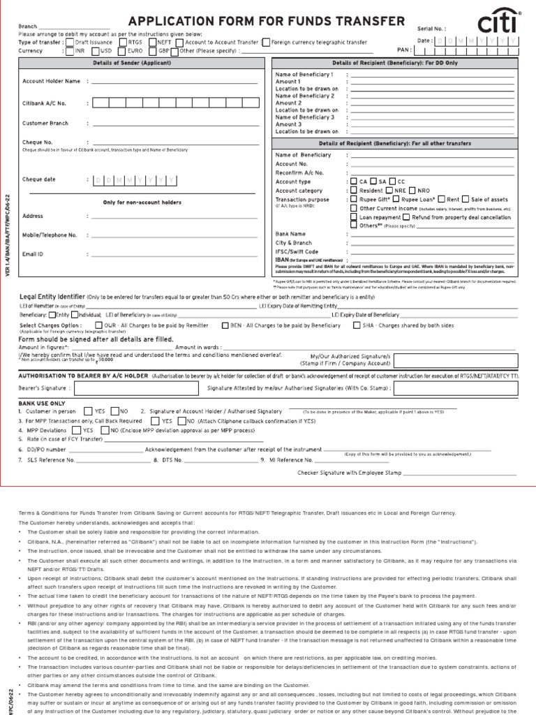 Online Funds Transfer | PDF | Citibank | Payments