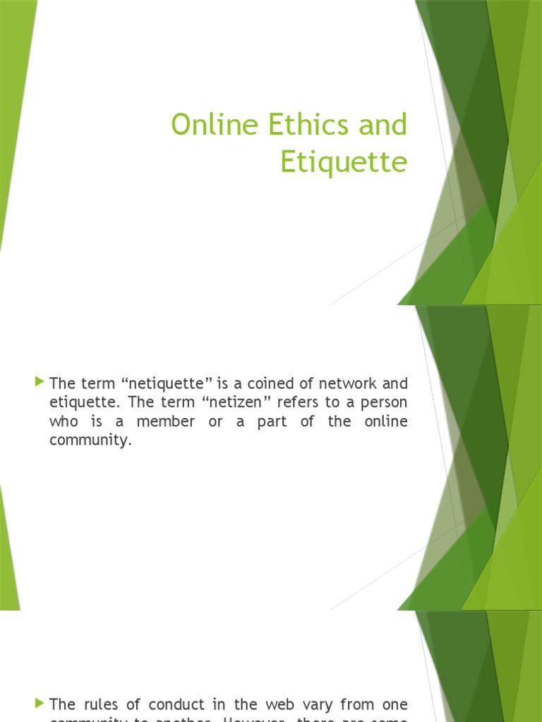 Understanding Online Ethics: Key Principles of Netiquette, Security ...