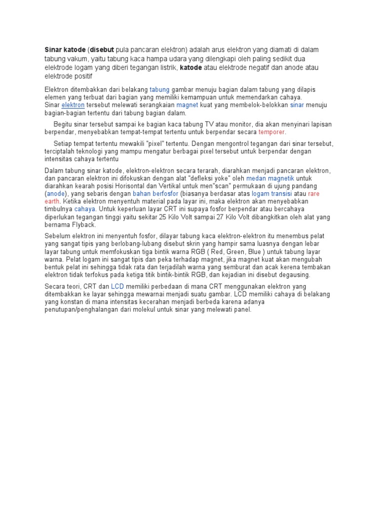 Tabung Sinar Katoda | PDF