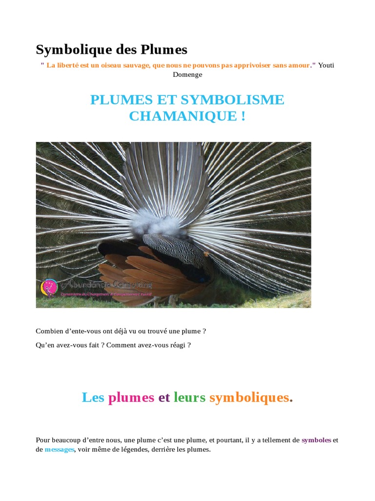 Symbolique Des Plumes | PDF | Plume | Amour