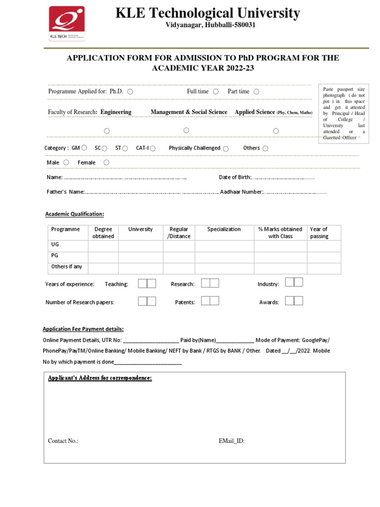 Application RET Exam | PDF | Engineering | Doctor Of Philosophy