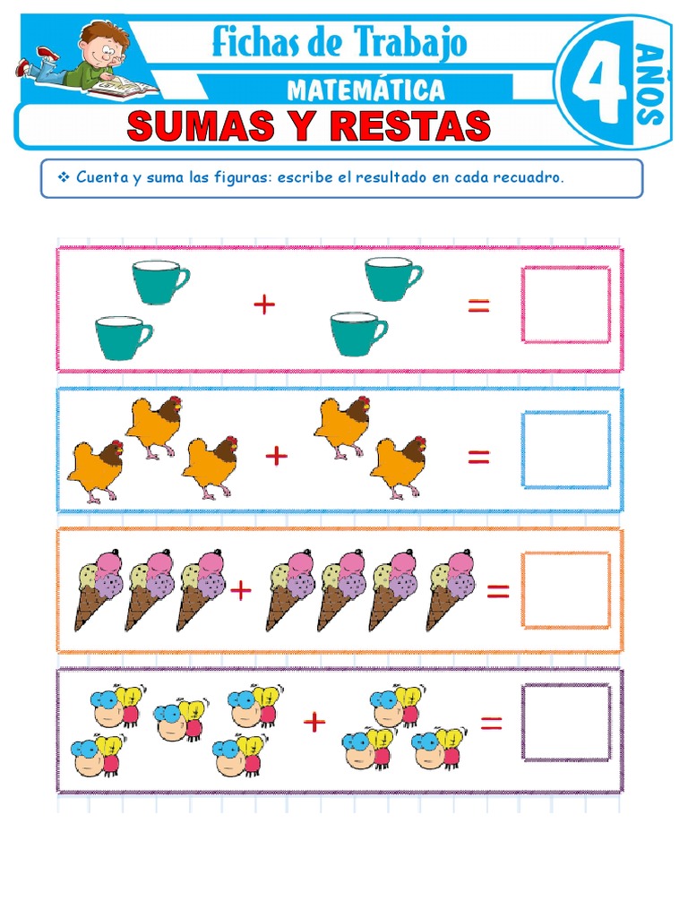 Sumas Y Restas Para Niños 70 Ideas De Sumas Y Restas | Suma Y Resta,