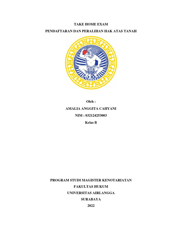 Tugas Pphat Take Home - Amalia Anggita Cahyani - 032124253003 - Kelas B | PDF | Hukum