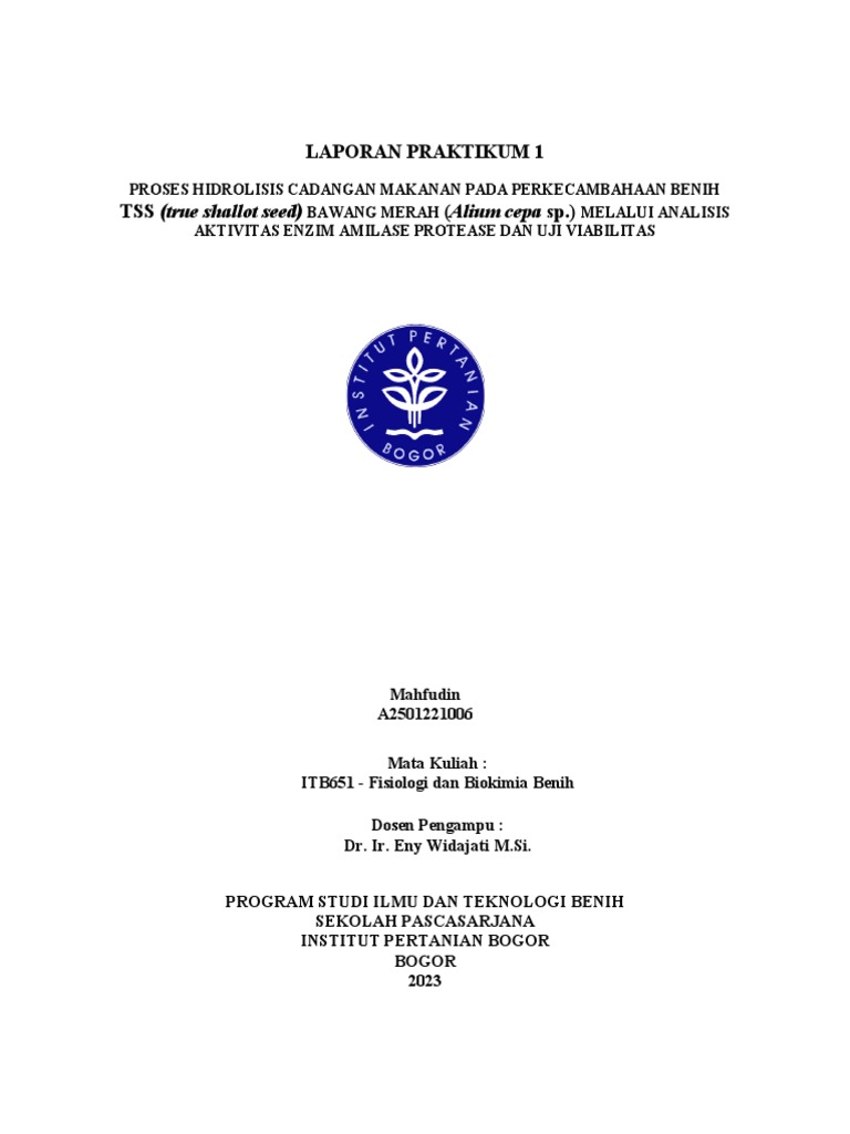 Mahfudin - LAPORAN PRAKTIKUM 1 - Viabilitas Dan Analisis Enzim | PDF ...